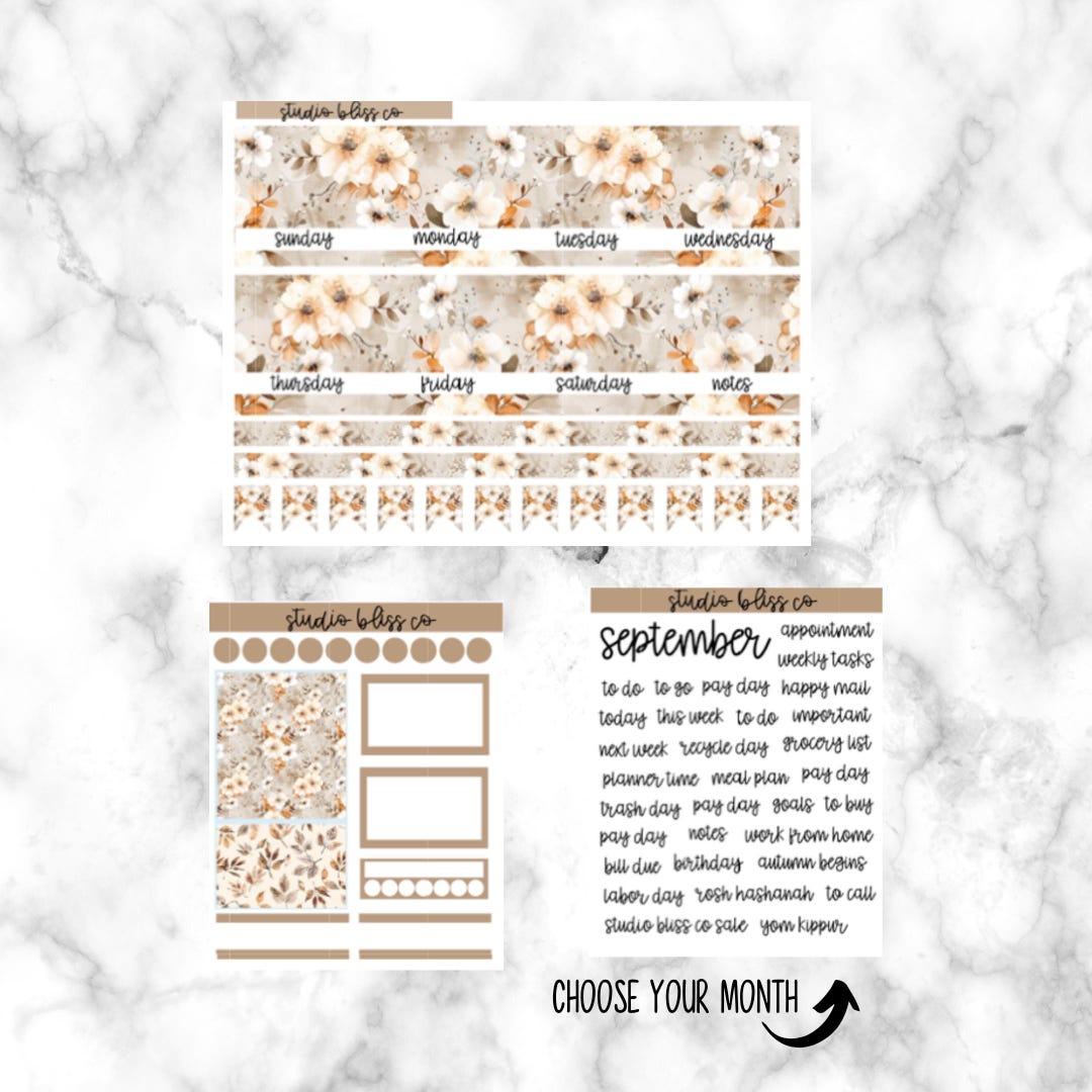 Moody Fall Monthly Mini Planner Sticker Kit, Monthly Sticker Kit, Pick ...
