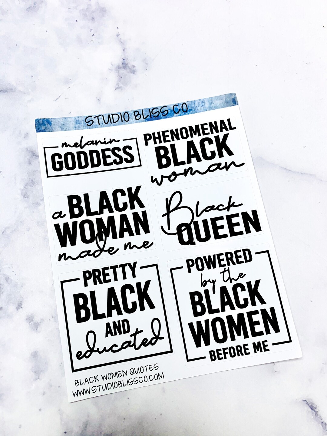 Black Women Quotes Sticker Sheet - Etsy
