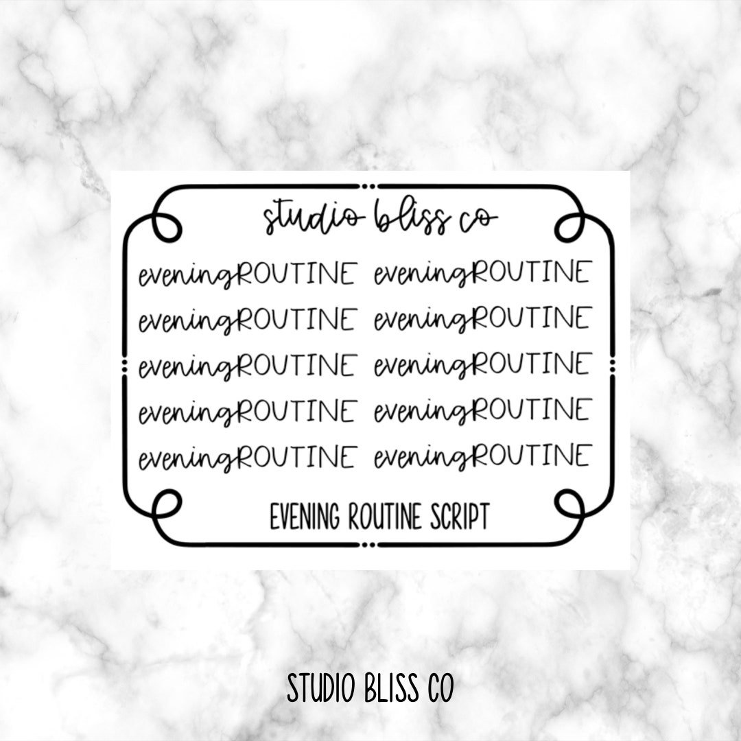 Planner Stickers "evening Routine" | Foiled Stickers | Choose Your Foil ...
