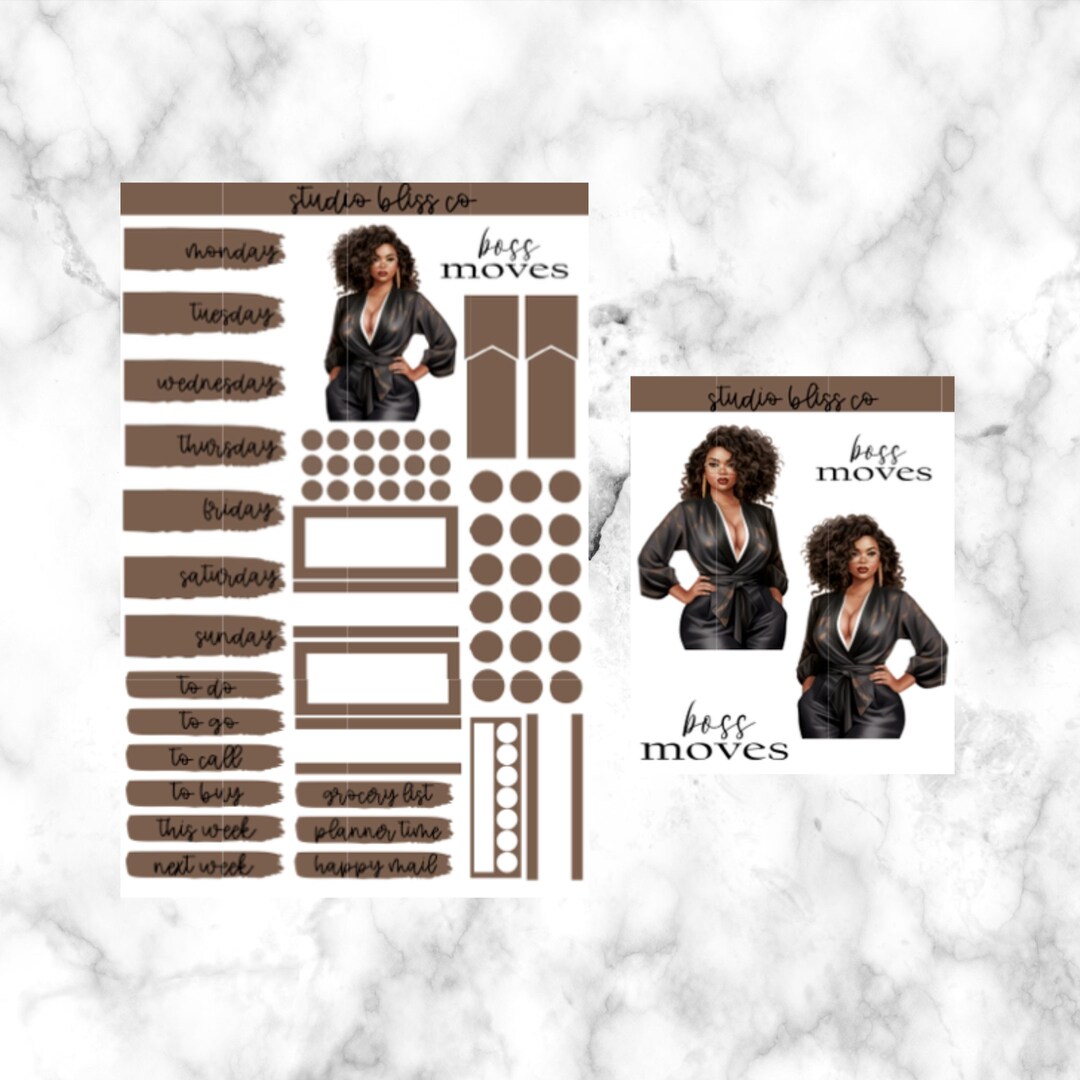 Planner Stickers, Weekly Mini Kit, Doll Stickers, Boss Moves - Etsy