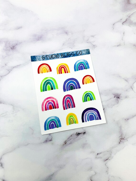 Colorful Rainbow Sticker Sheet - Etsy