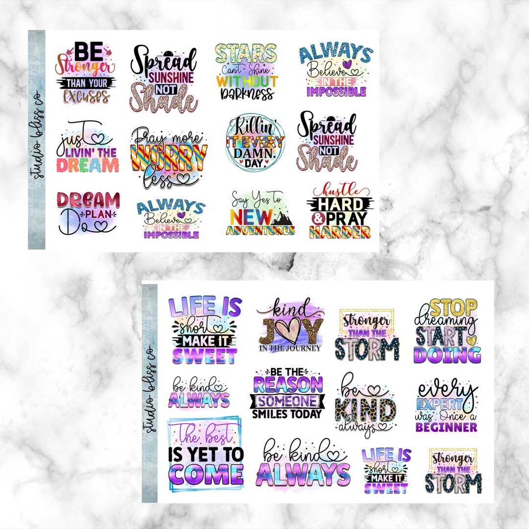 Planner Stickers Inspirational Quotes Inspo Colorful Inspo Purple Inspo ...