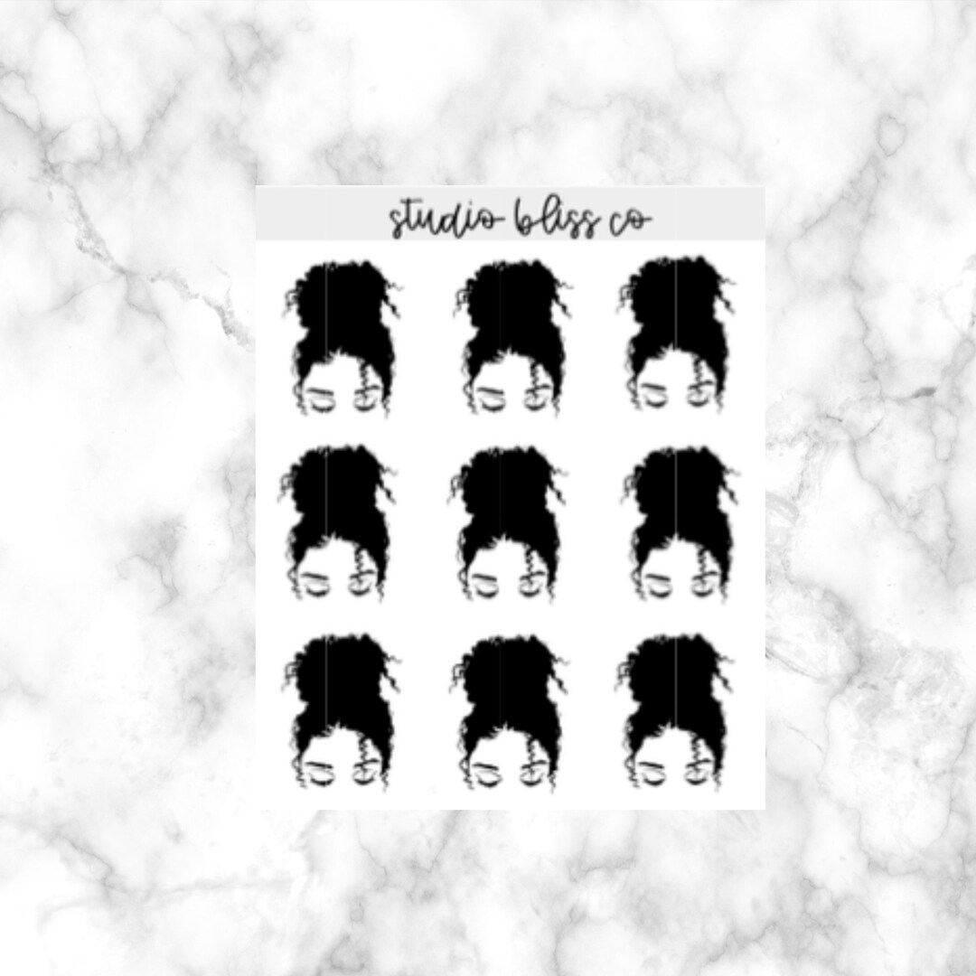 Planner Stickers, Journal Stickers, Doll Stickers, Messy Bun Just Relax ...