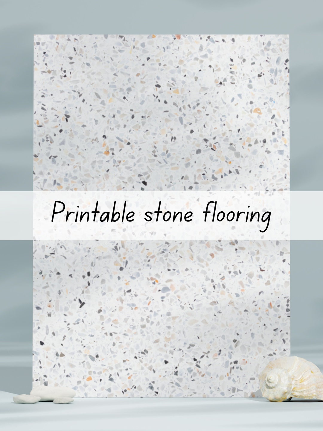 Stone Pebble Terrazzo White Dollhouse Flooring 1-6 & 1-12 Scale ...
