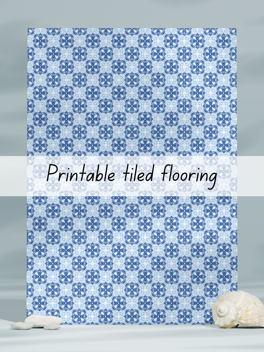 Tiled Dollhouse Flooring Kitchen Bathroom Blue White Tiles 1-6 & 1-12 ...