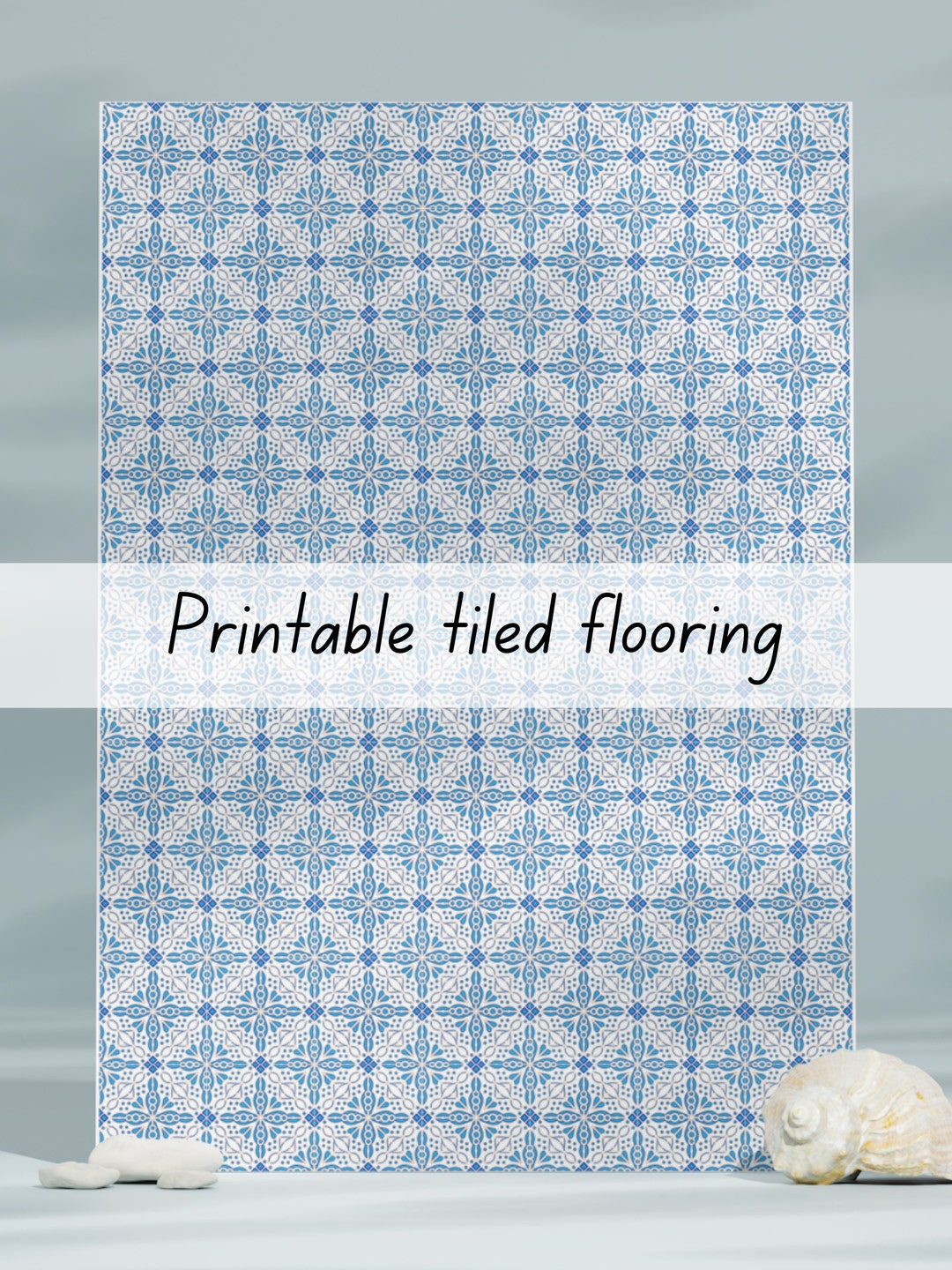 Tiled Dollhouse Flooring Kitchen Bathroom Blue White Tiles 1-6 & 1-12 ...