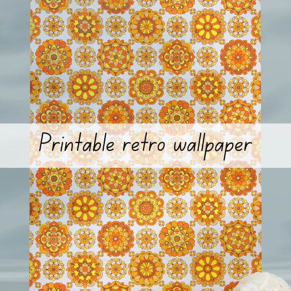 Retro 70s Wallpaper Printables - Etsy UK