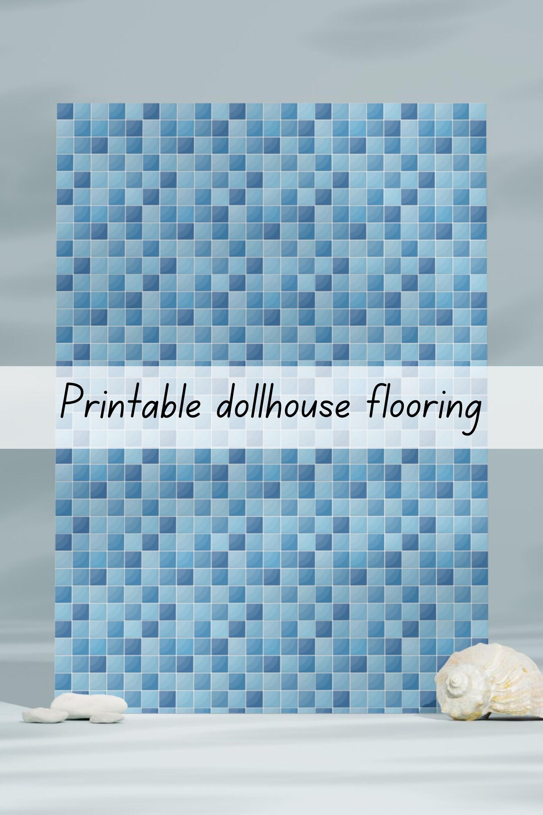 Tiled Dollhouse Flooring Kitchen Bathroom Blue 1-6 & 1-12 Scale ...