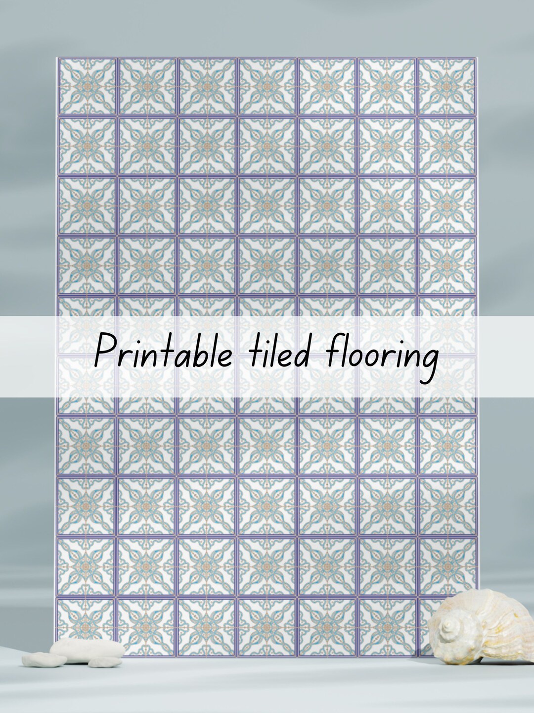 Tiled Dollhouse Flooring Kitchen Bathroom Blue White Tiles 1-6 & 1-12 ...