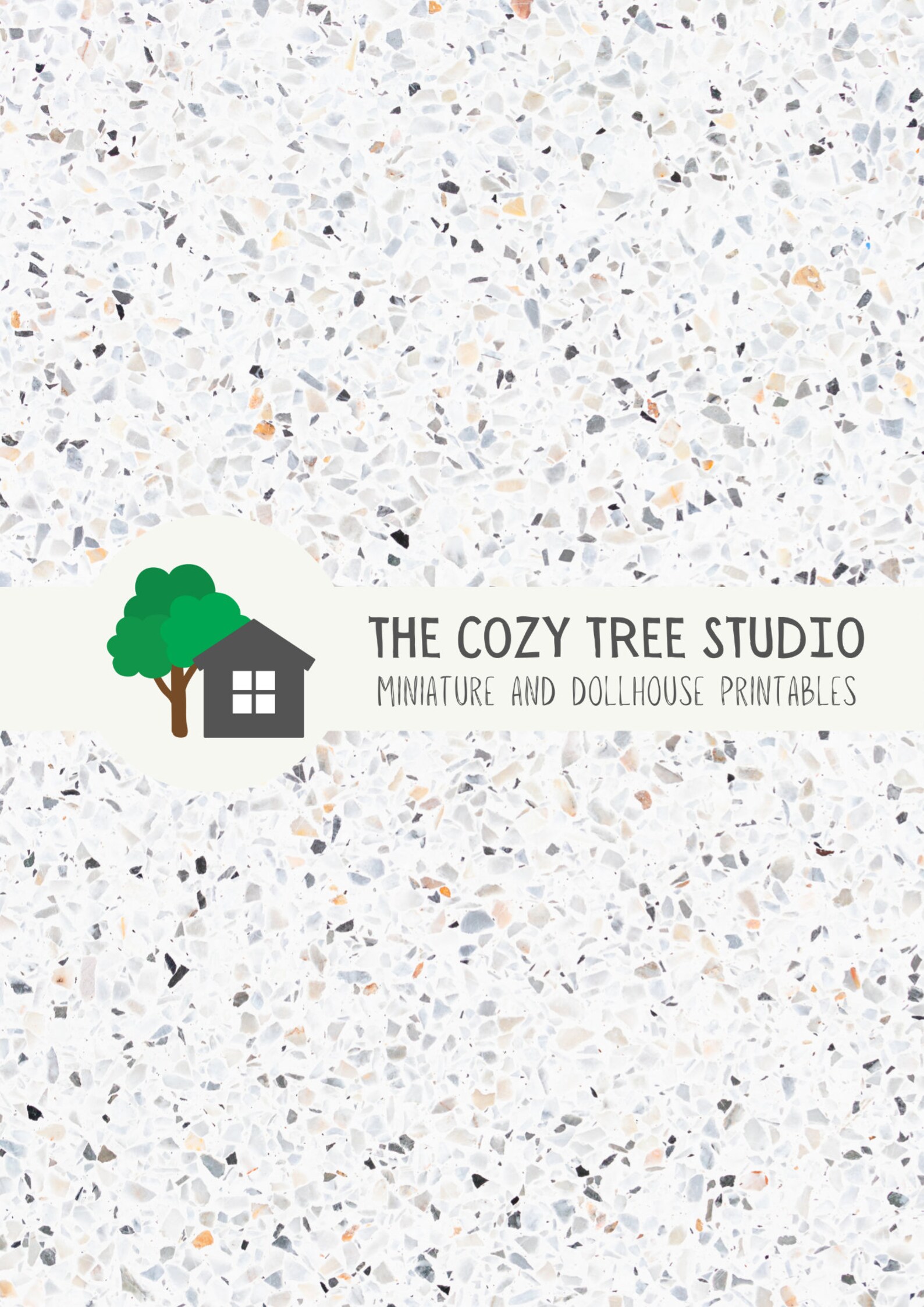 Stone Pebble Terrazzo White Dollhouse Flooring 1-6 & 1-12 Scale ...