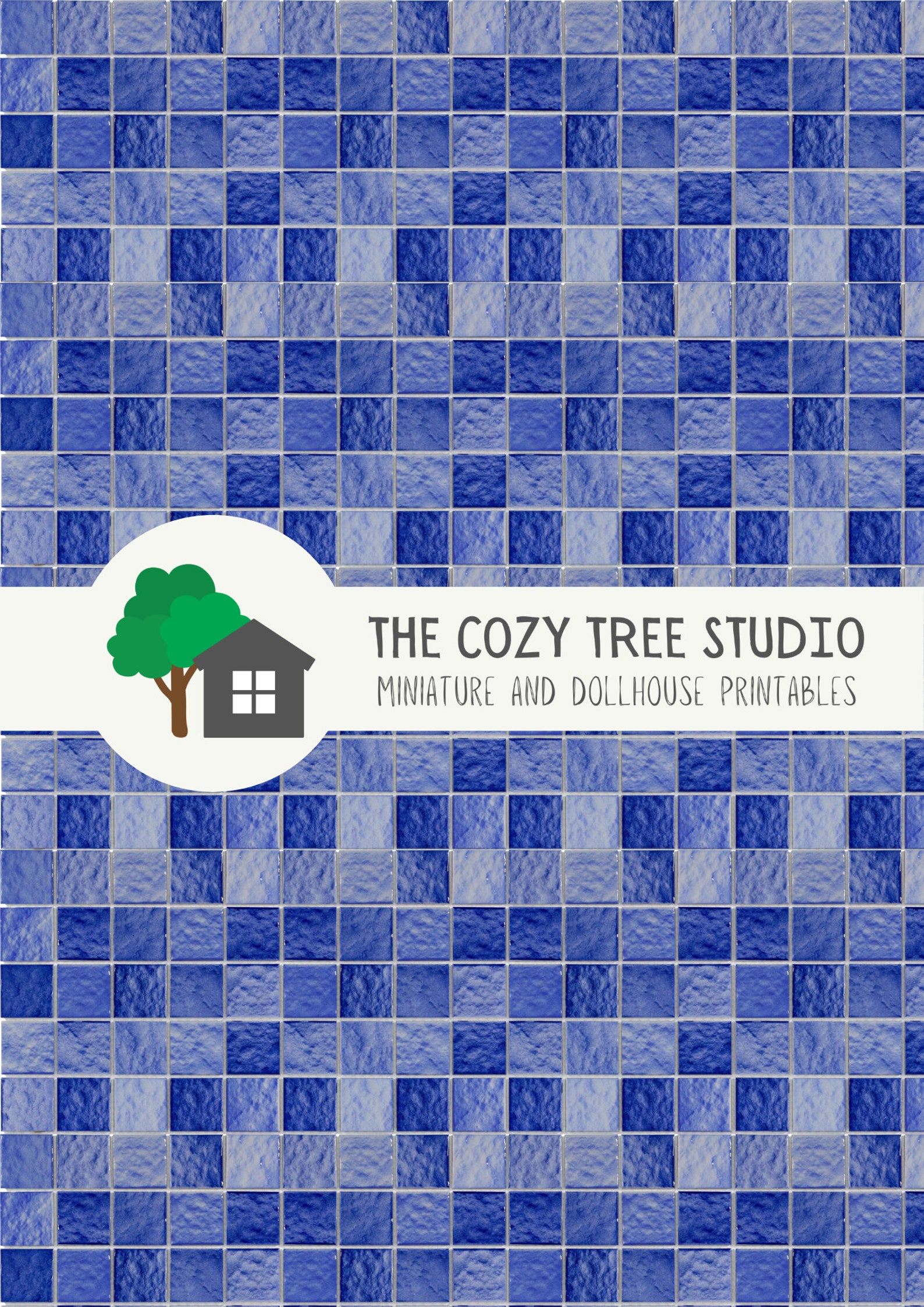 Tiled Dollhouse Bathroom Kitchen Blue 1-6 & 1-12 Scale Printable ...