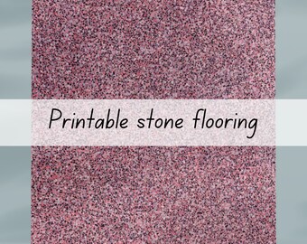 Stone Pebble Terrazzo White Dollhouse Flooring 1-6 & 1-12 Scale ...