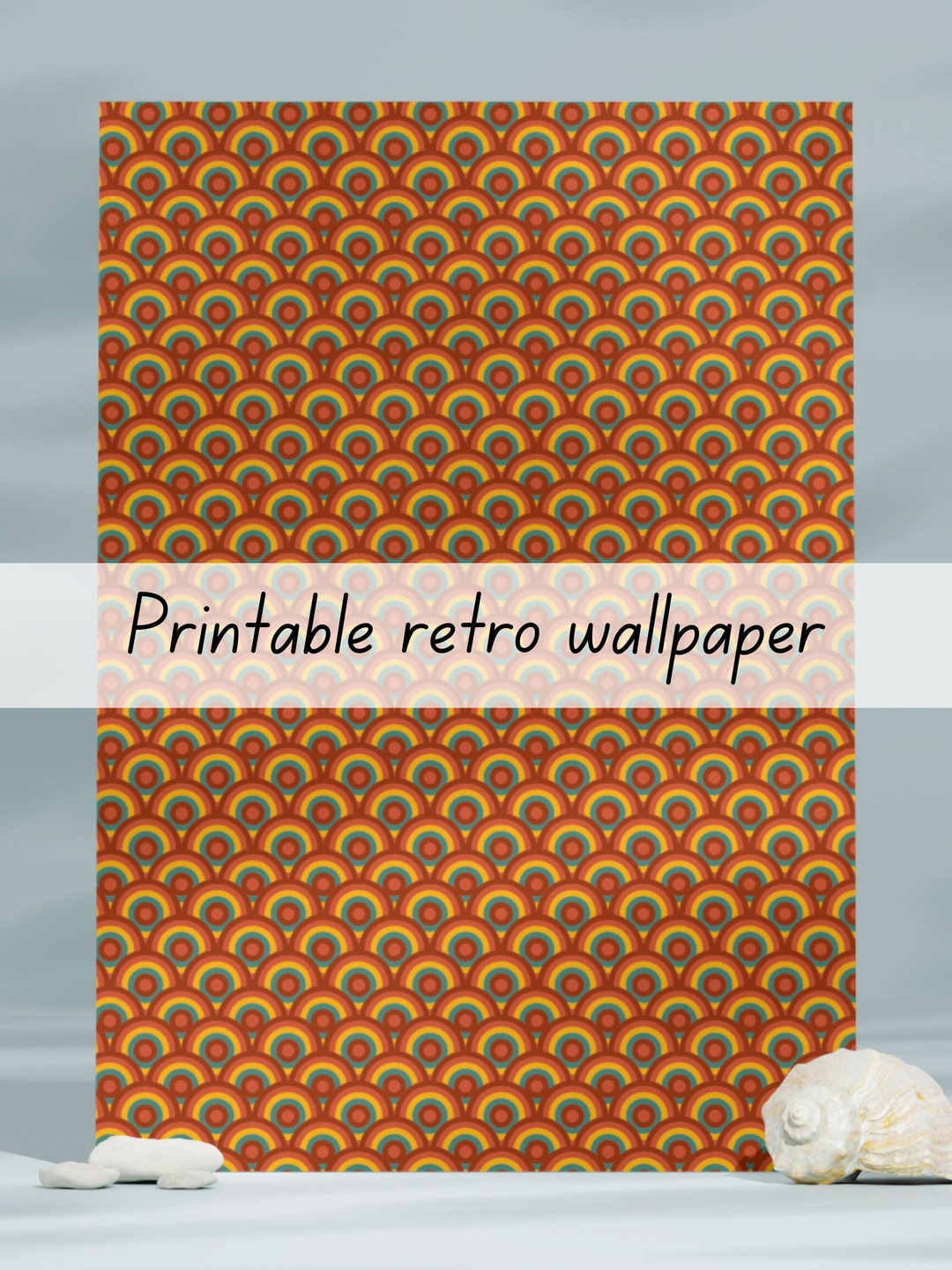 Retro Vintage Dollhouse Rainbow Wallpaper 1-6 & 1-12 Scale Printable ...