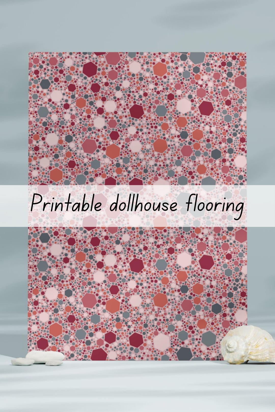 Stone Pebble Terrazzo Pink Dollhouse Flooring 1-6 & 1-12 Scale ...