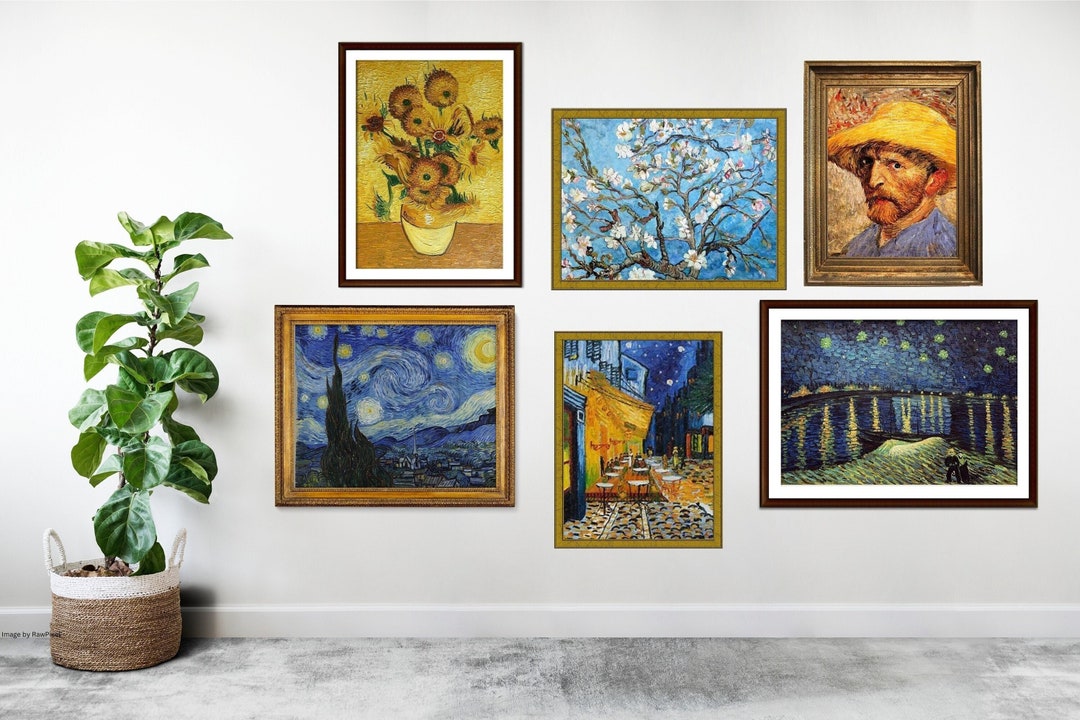 Mini Dollhouse Van Gogh Famous Art Gallery Paintings - 1:24 Scale ...
