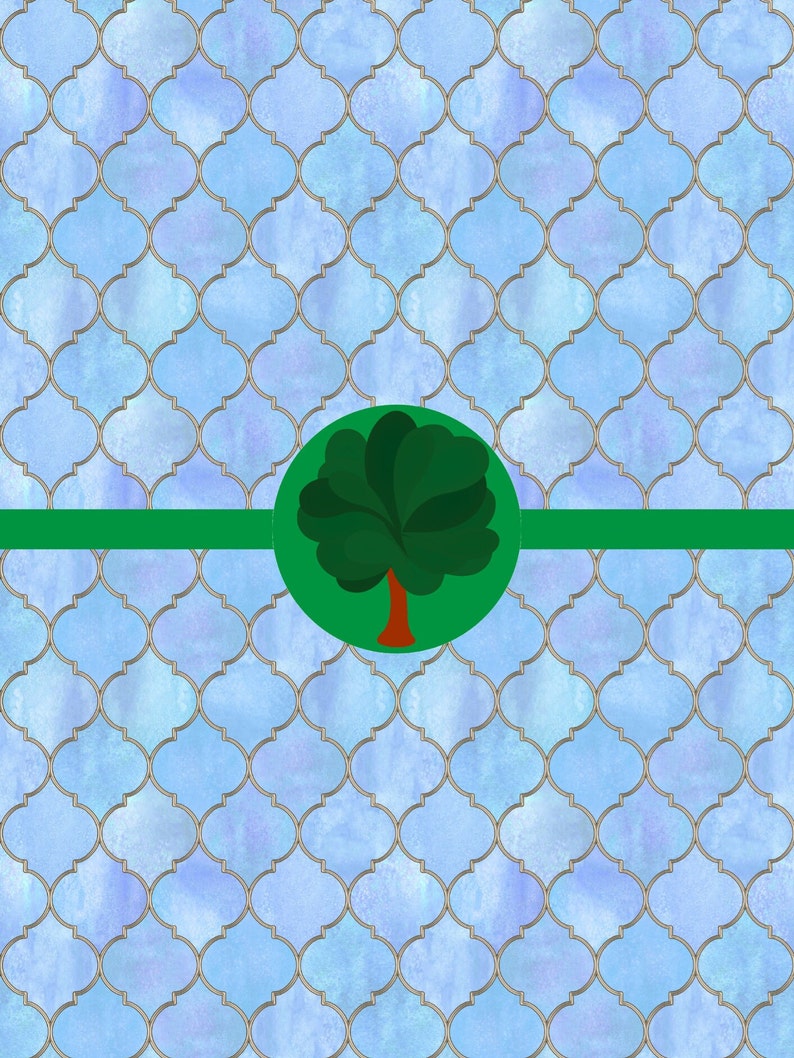 Blue and Gold Dollhouse Wallpaper Middle Eastern Moroccan Design 1:6 ...