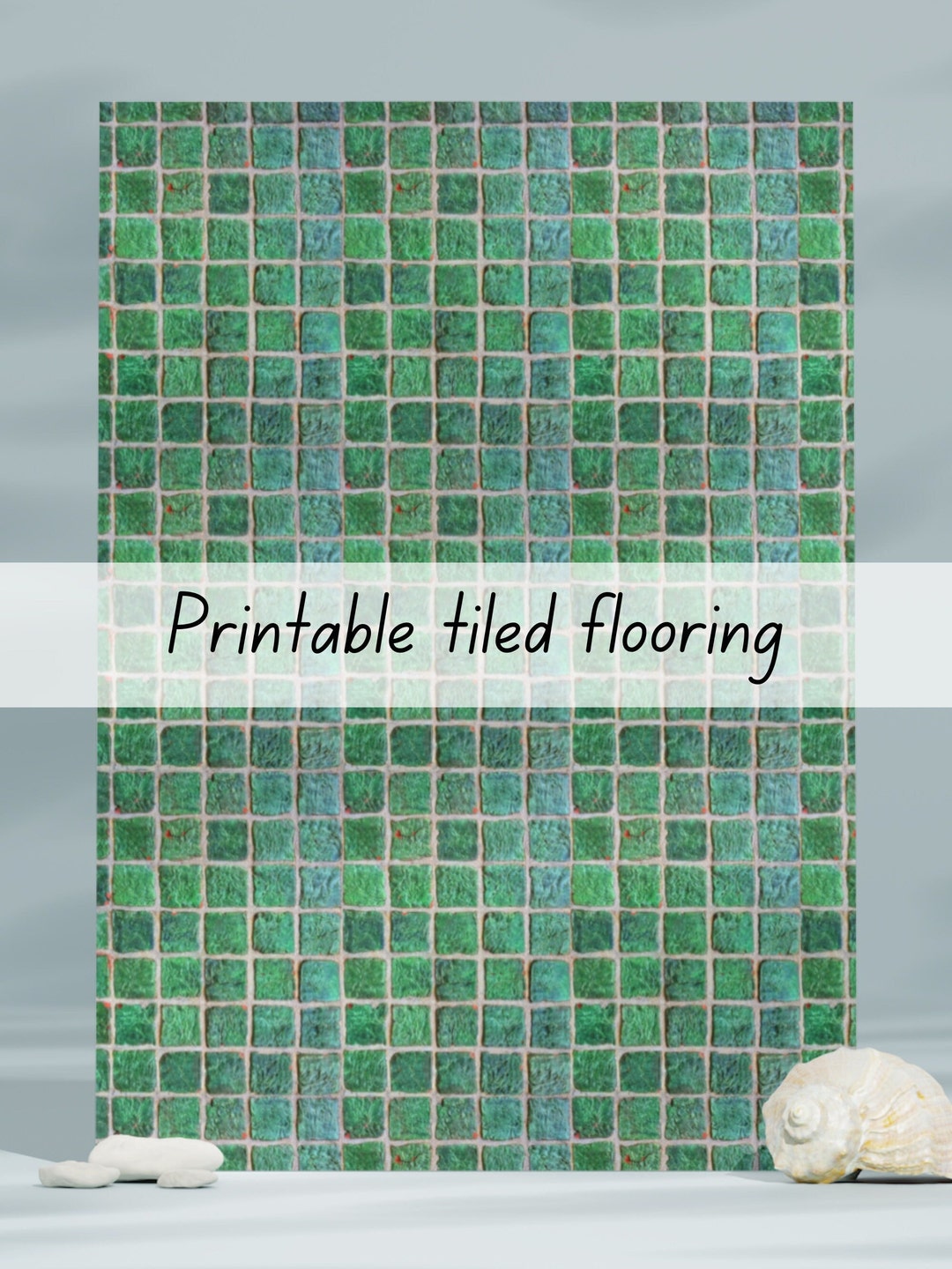 Tiled Dollhouse Flooring Kitchen Bathroom Green 1-6 & 1-12 Scale ...