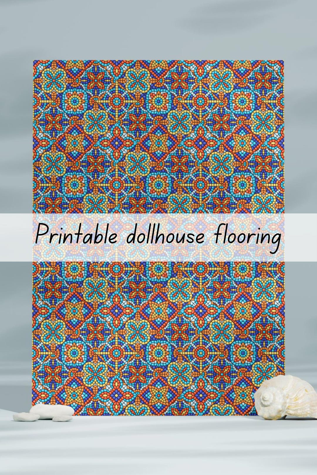Tiled Dollhouse Flooring Kitchen Bathroom Colourful Mosaic 1-6 & 1-12 ...