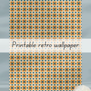 Retro Floral Dollhouse Wallpaper 1-6 & 1-12 Scale Printable Download - Etsy