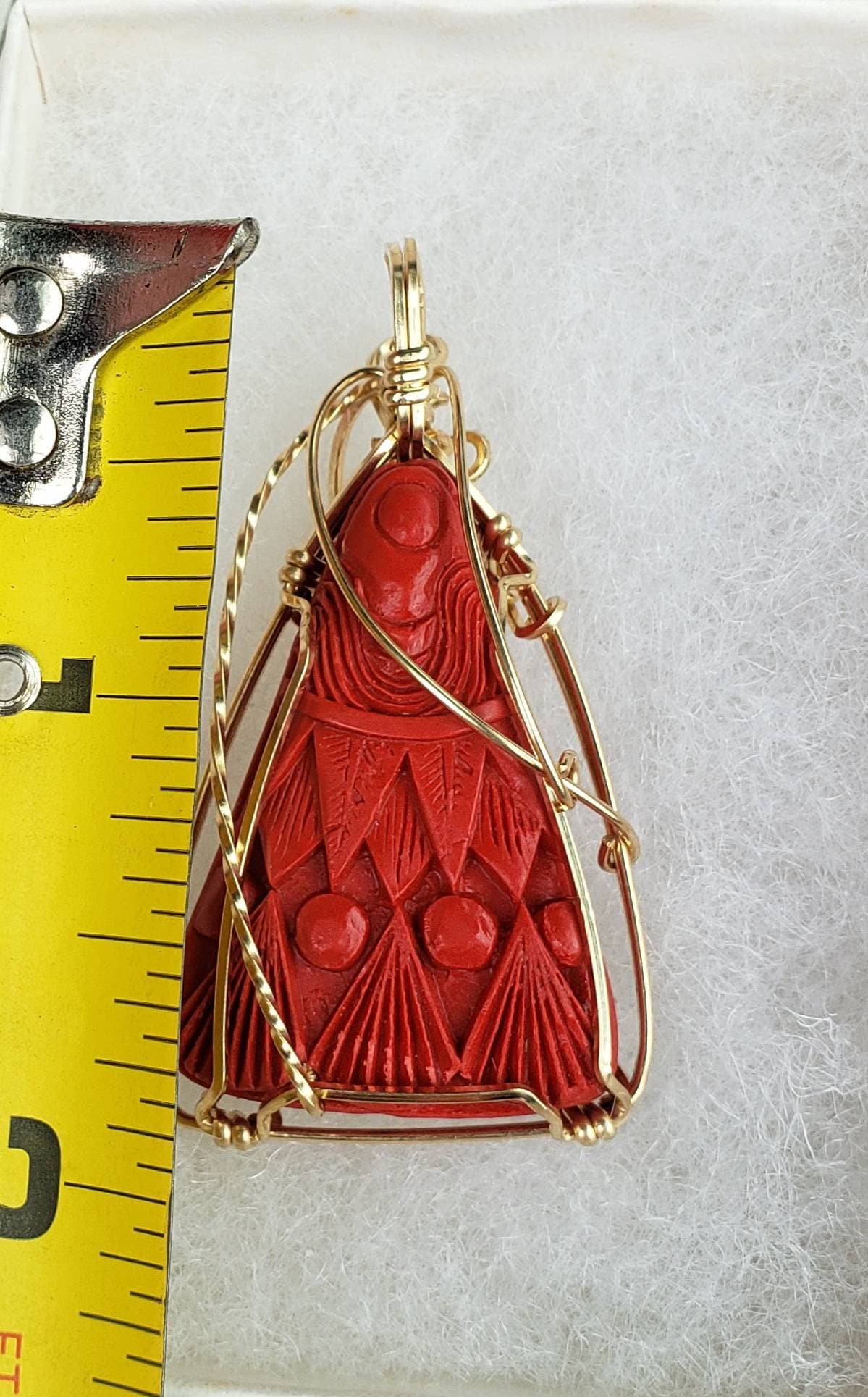 Cinnabar Pendant Hand Wrapped in 14kgf Wire. - Etsy