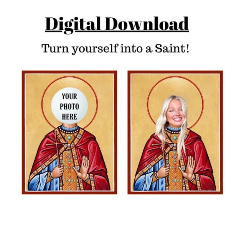 Saint Selfie DIGITAL FILE: Custom Prayer Photo Print at Home Funny ...