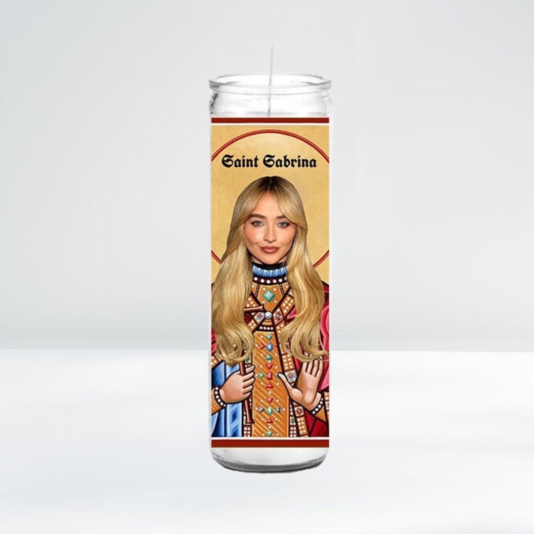 Saint Sabrina Carpenter Celebrity Prayer Candle 8 Unscented Funny Gift ...