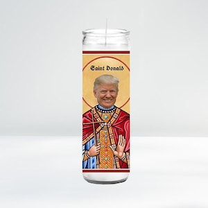 Saint Donald Trump Celebrity Prayer Candle | 8" Unscented | Funny Gift ...