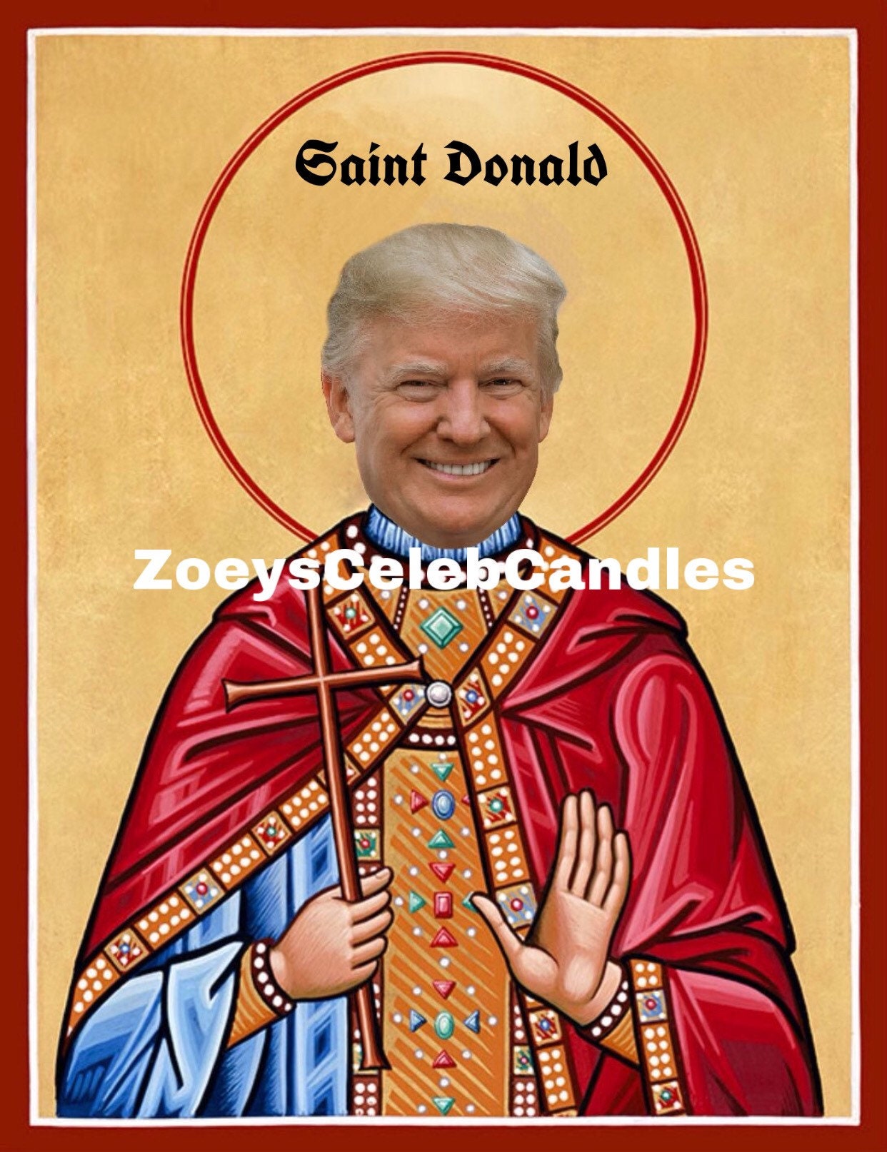 Saint Donald Trump Celebrity Prayer Candle 8 Unscented Funny Gift Idea ...