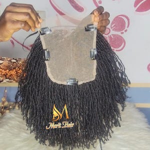 10 Inches Human Hair Sister Locks Topper.clip on .full Density 6*6 Lace ...