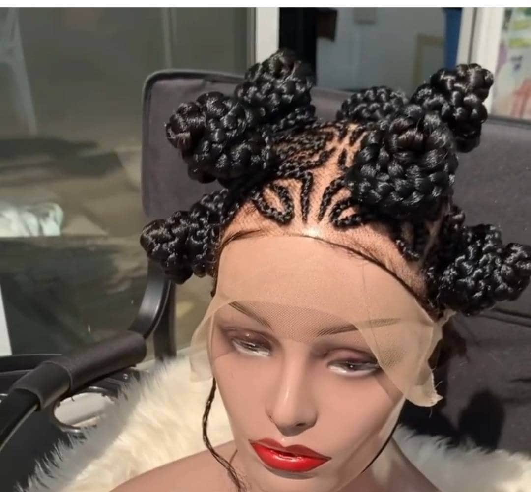 Bantu Knots Wigbraided Wig Cornrow Wig Box Braided Wig Ombre Wigs