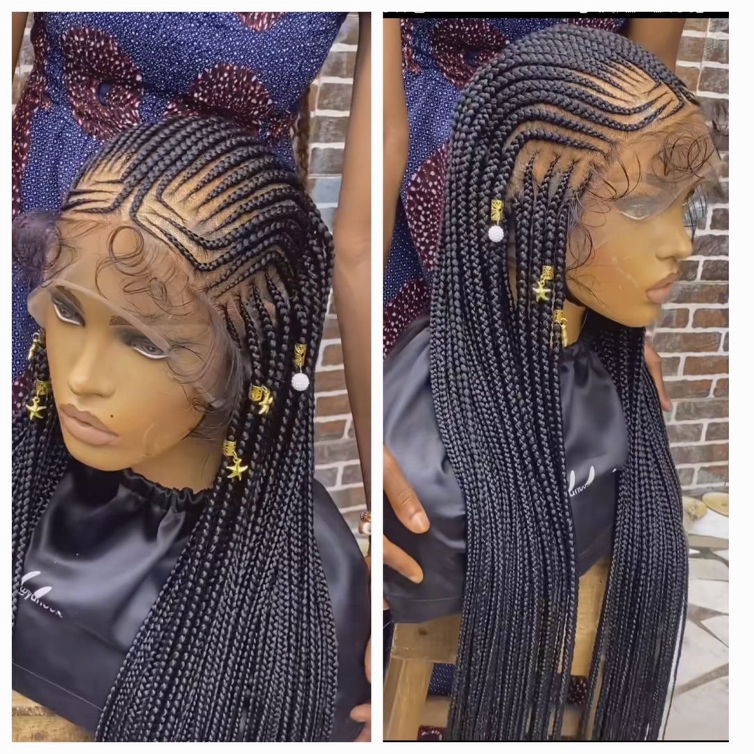 Full Lace Cornrow Wig Box Braided Wig Ombre Wigs Passion Twists Wig