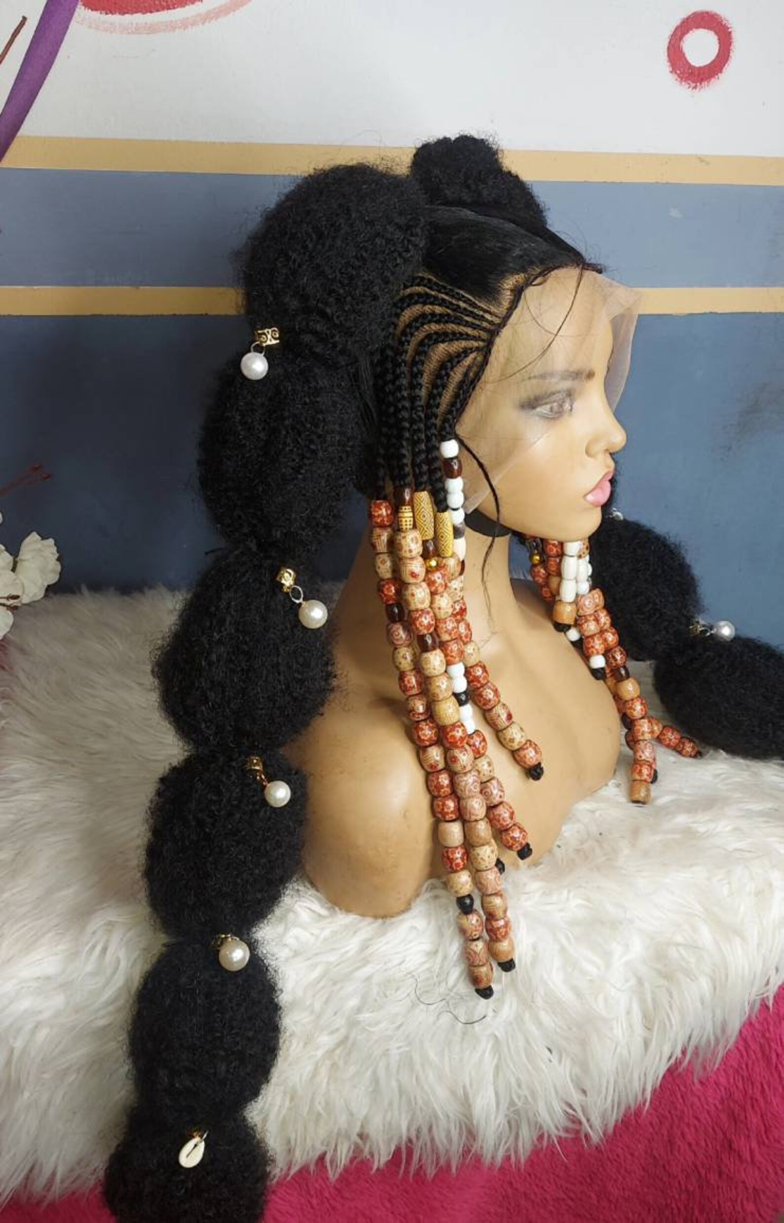 Full Lace Ponytail Braided Wigcornrow Wig Box Braided Wig - Etsy