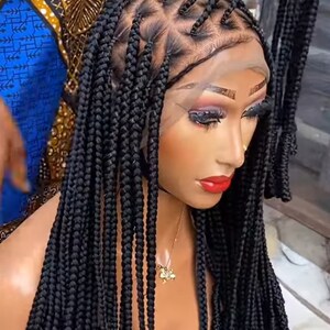 Full Lace Box Braided Wig,box Braided Wig ,lace Front Wig,full Lace Wig ...