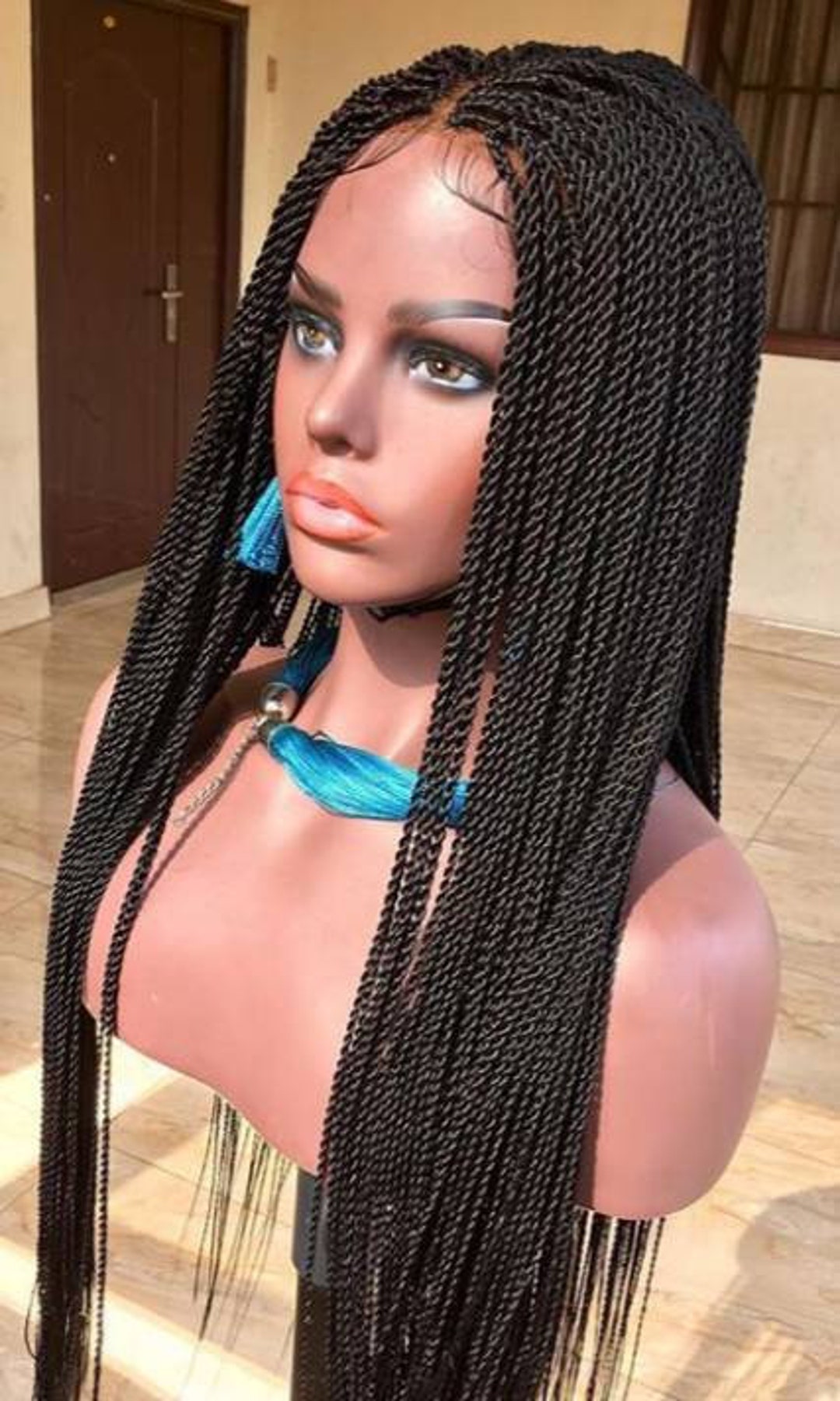Braided Wig Twists Braided Wig,cornrow Wigs Lace Front Wigs Faux Locs ...