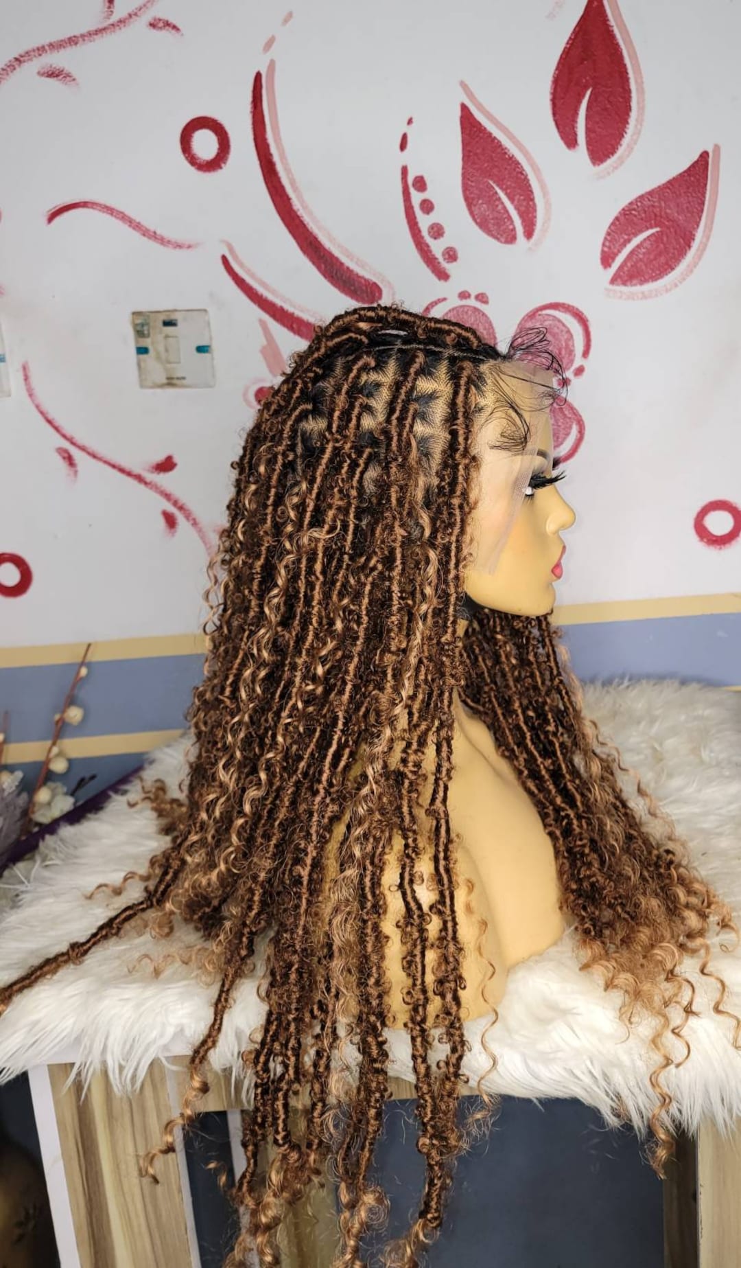 Full Lace Faux Locs Wig Full Lace Wig Goddess Locs Soft Dreads ...