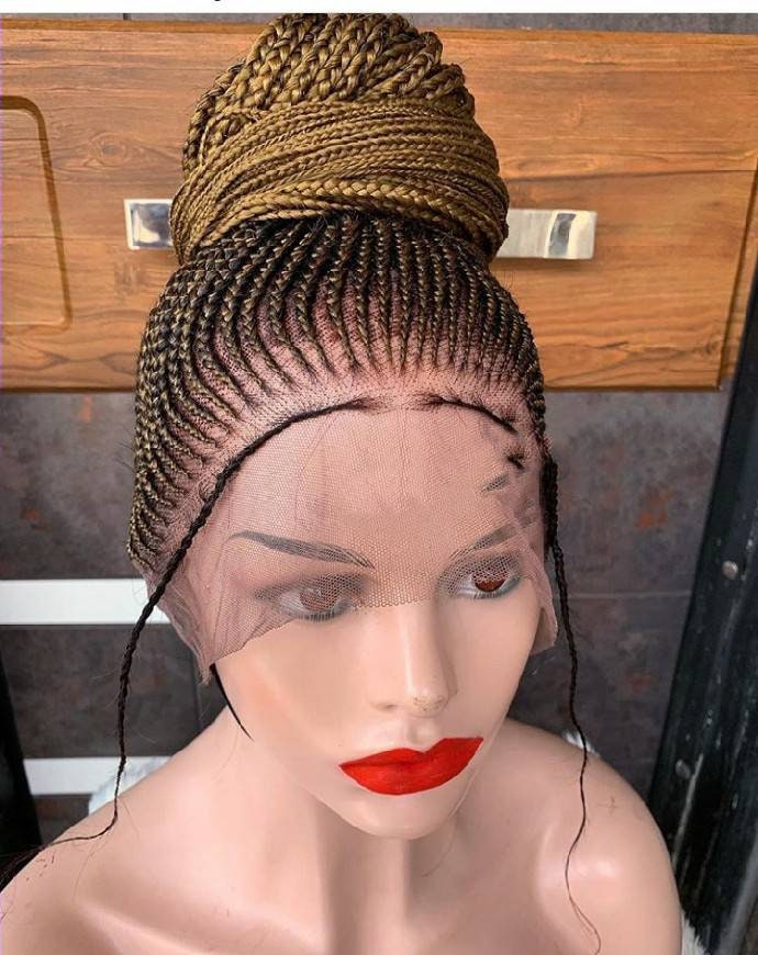 Braided wigcornrow wig box braided wig ombre wigs passion | Etsy