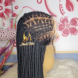 Ready to Ship Frontlace Cornrow Braided Wig,cornrow Wig Box Braided Wig ...