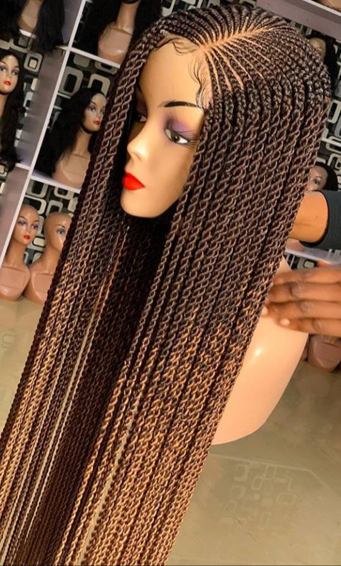 Twists Braided Wigcornrow Wigs Blonde Wigs Lace Front Wigs - Etsy