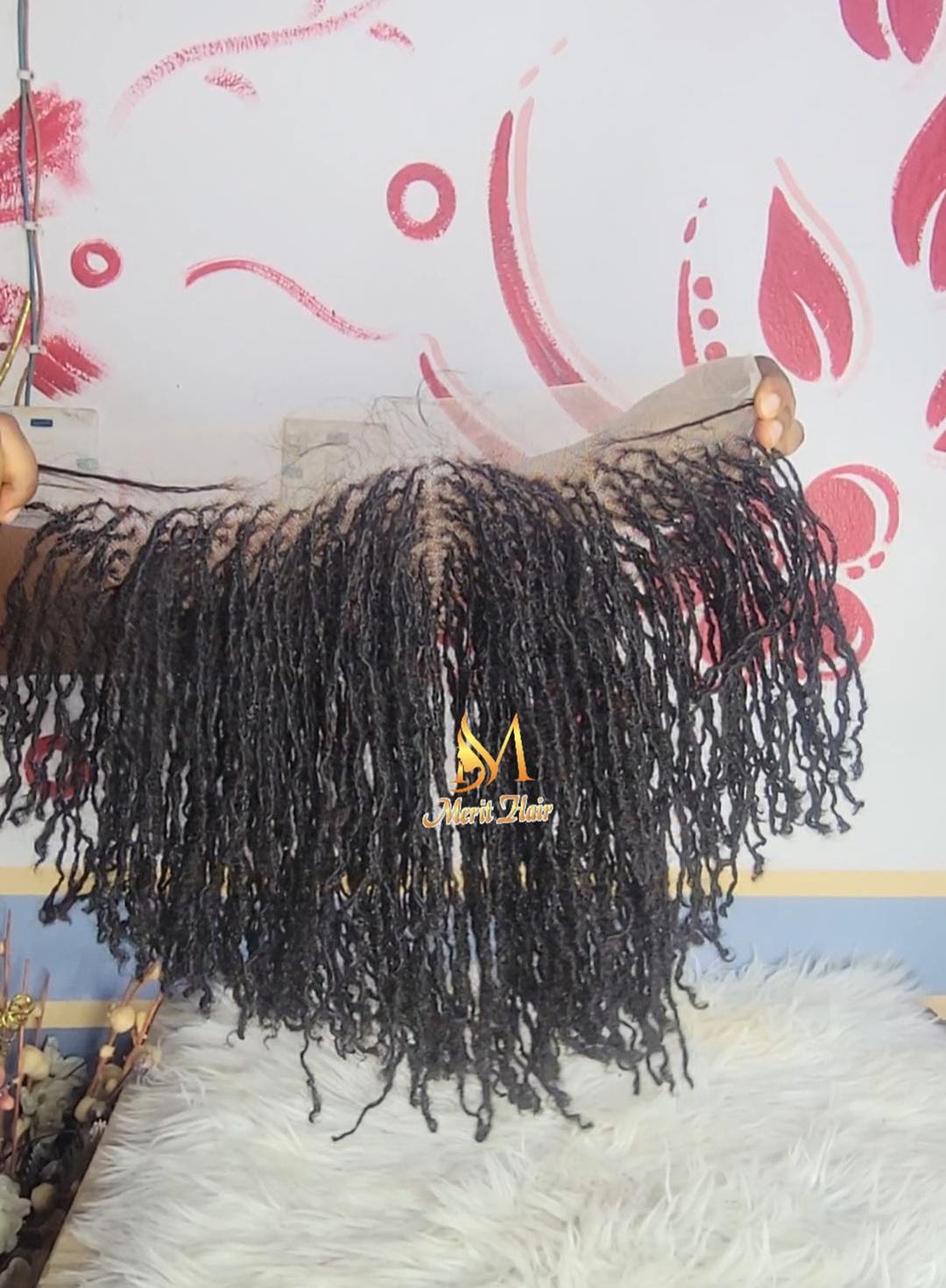 12 Inches Human Hair Sister Locks Frontal.0.2cm Front Lace Small Loc ...