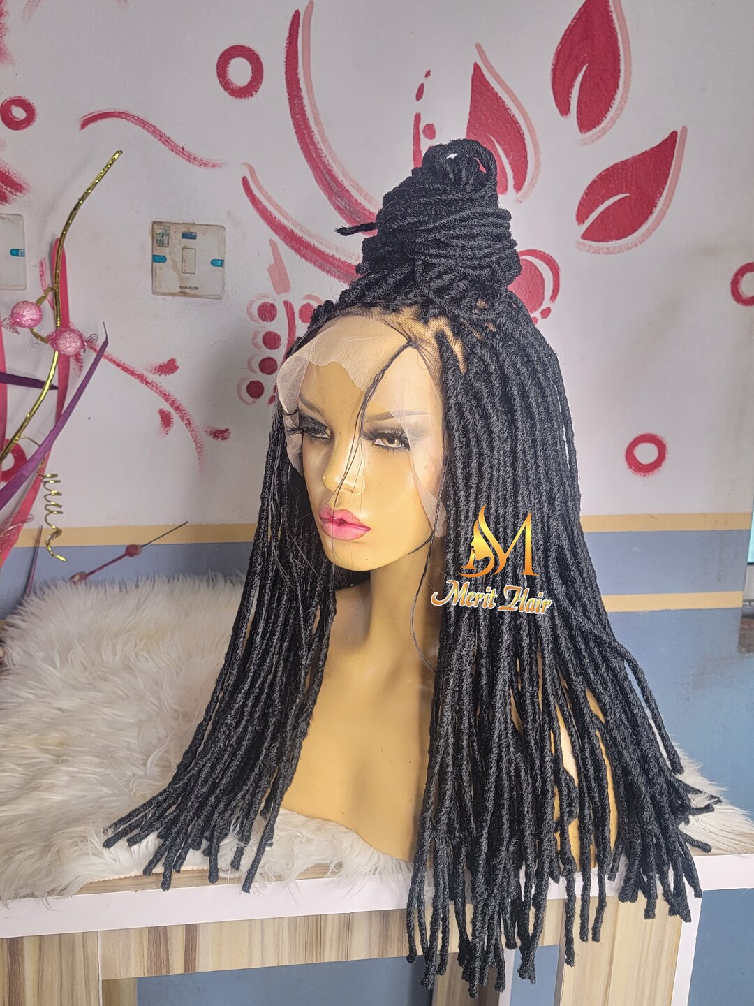 Ready to Ship Full Lace Faux Locs Wig,dreadlocks Wig Full Lace Wig ...