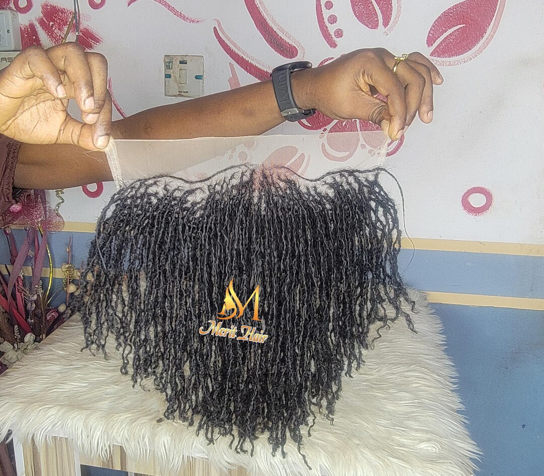 10 Inches Human Hair Sister Locks Frontal.0.2cm Front Lace Small Loc ...