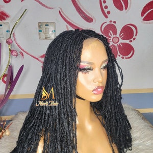 Sister Locks Wig,front Lace Small Loc,braided Wig Wigs for Black Women ...