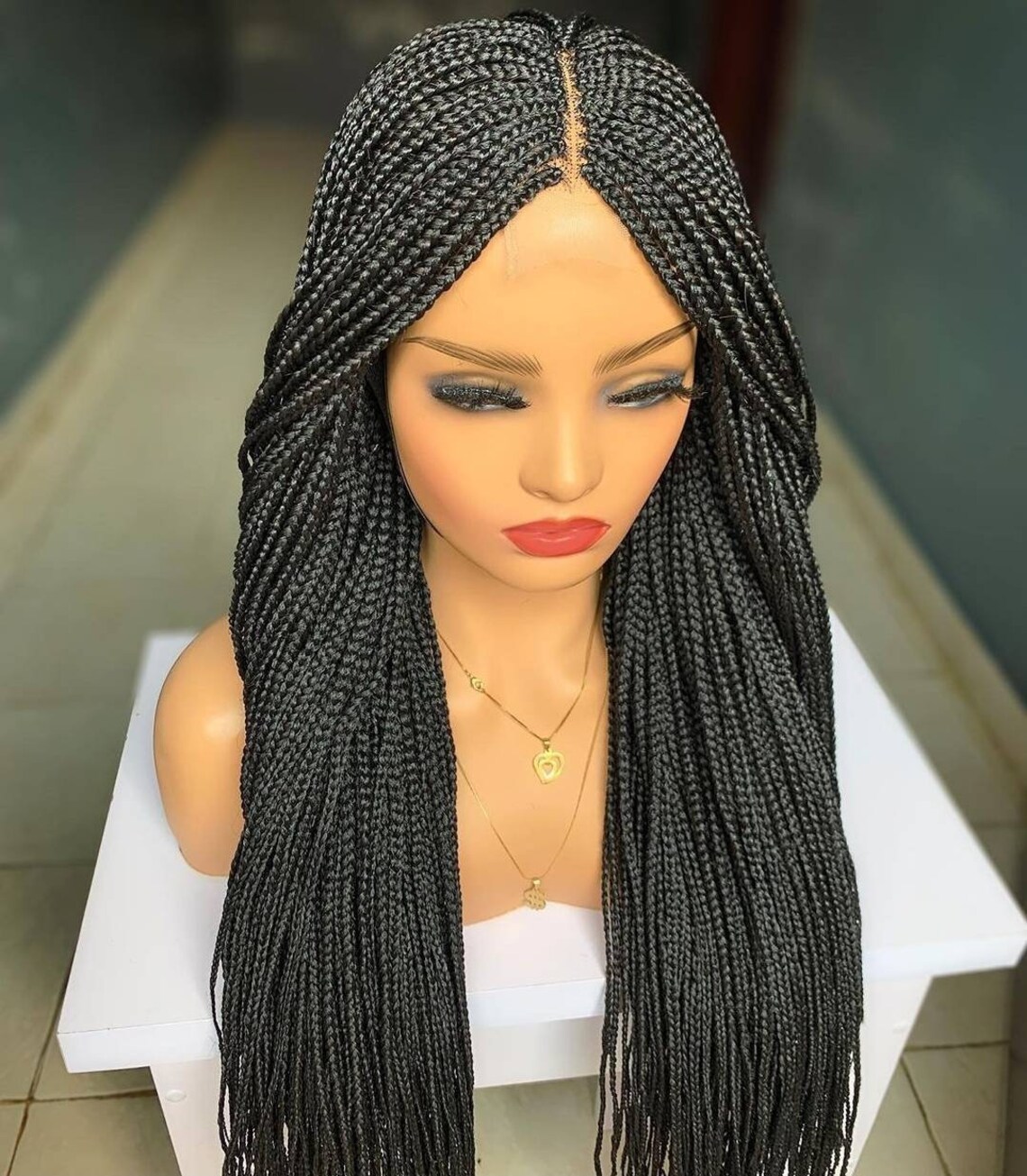 Braided Wigcornrow Wig Box Braided Wig Ombre Wig Passion Etsy