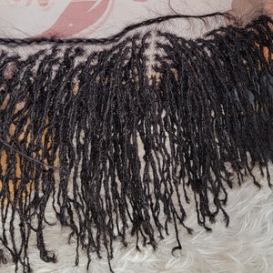 8 Inches Human Hair Sister Locks Frontal.0.2cm Front Lace Small Loc ...