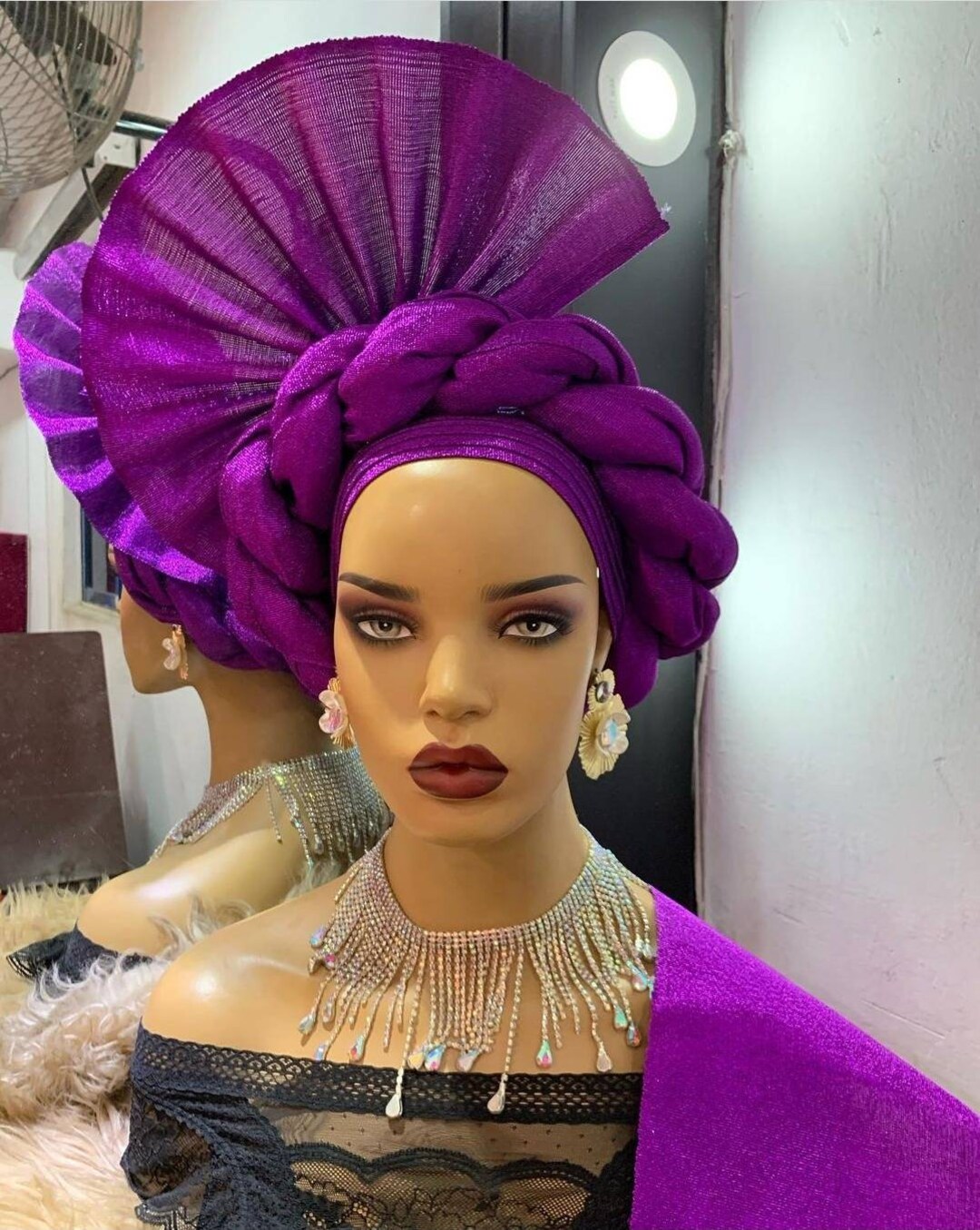 Auto Gele,asooke,ready to Wear Headgear,fabric Autogele, Pte-tied ...