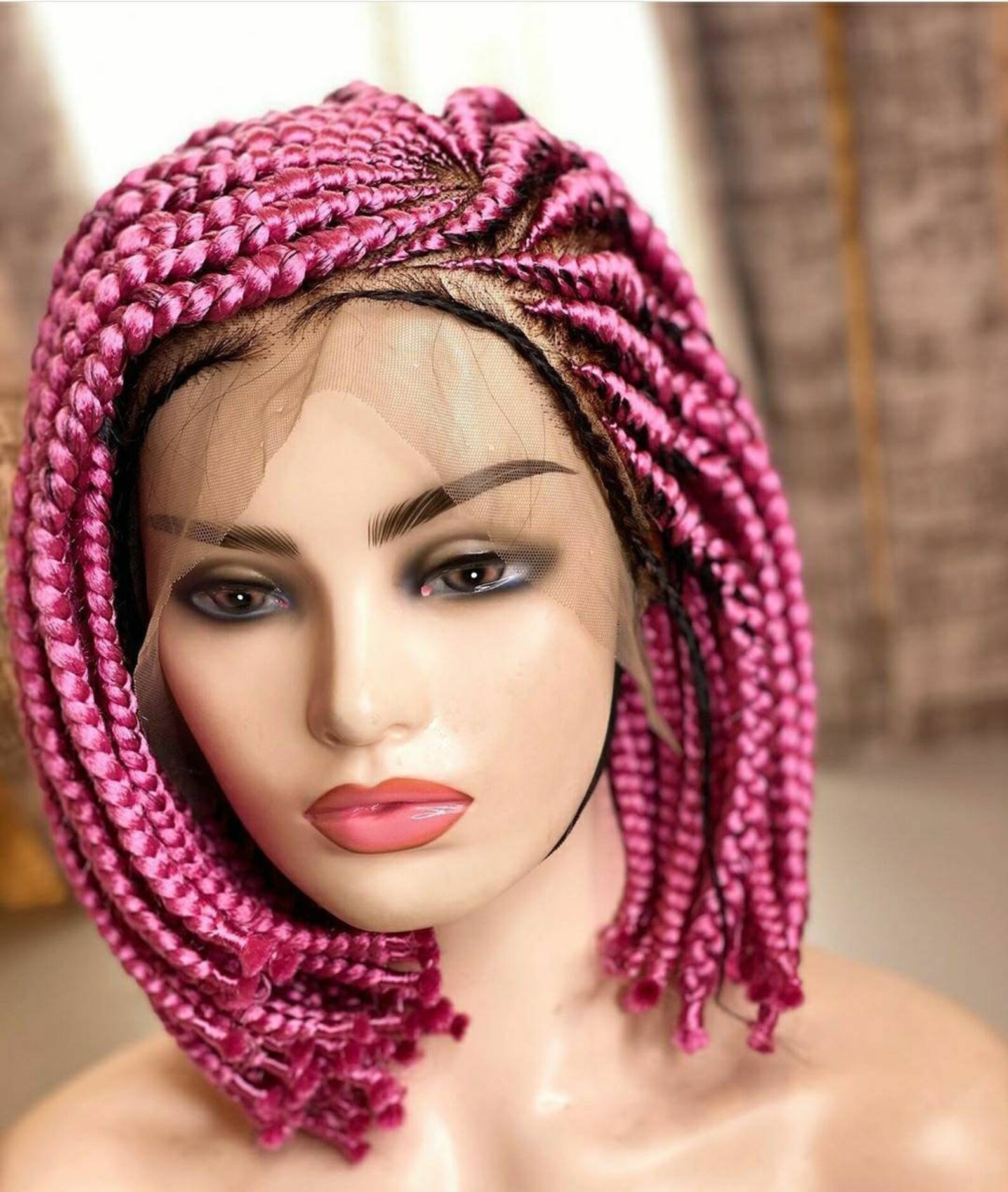 Bob Braided Wigcornrow Wig Box Braided Wig Ombre Wigs Passion - Etsy