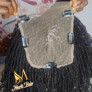 10 Inches Human Hair Sister Locks Topper.clip on .full Density 6*6 Lace ...