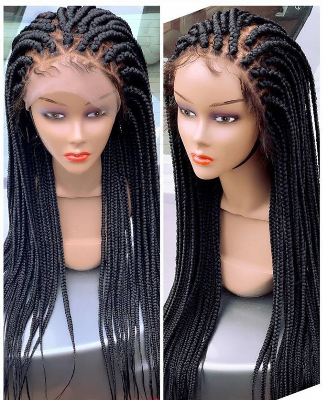 Braided Wigbox Braided Wig Full Lace Wig Cornrow Wig Goddess Etsy