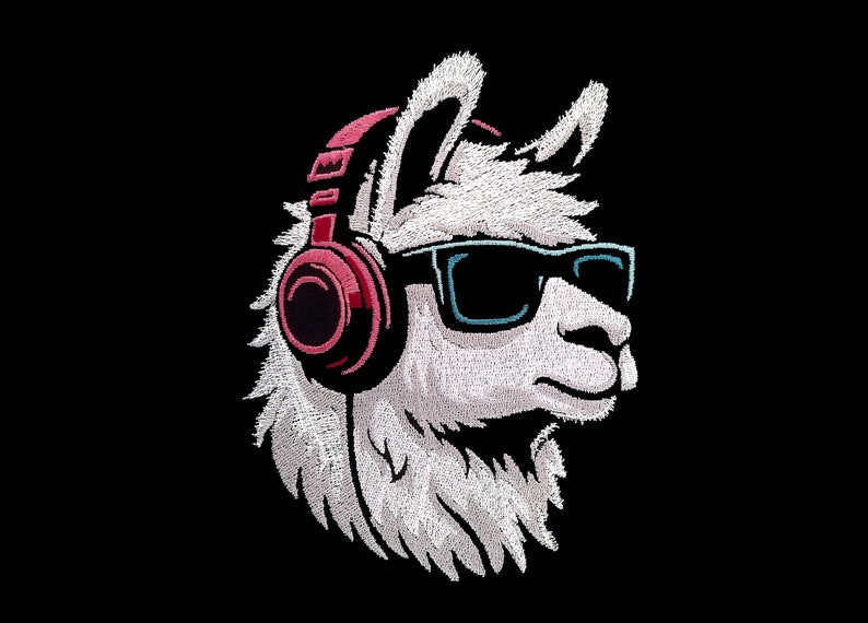 Machine Embroidery File - Lama Cool Color Light Effect 15 X 15 Cm or 14 ...
