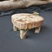 Natural Log Pedestal With Moss Accent - Etsy